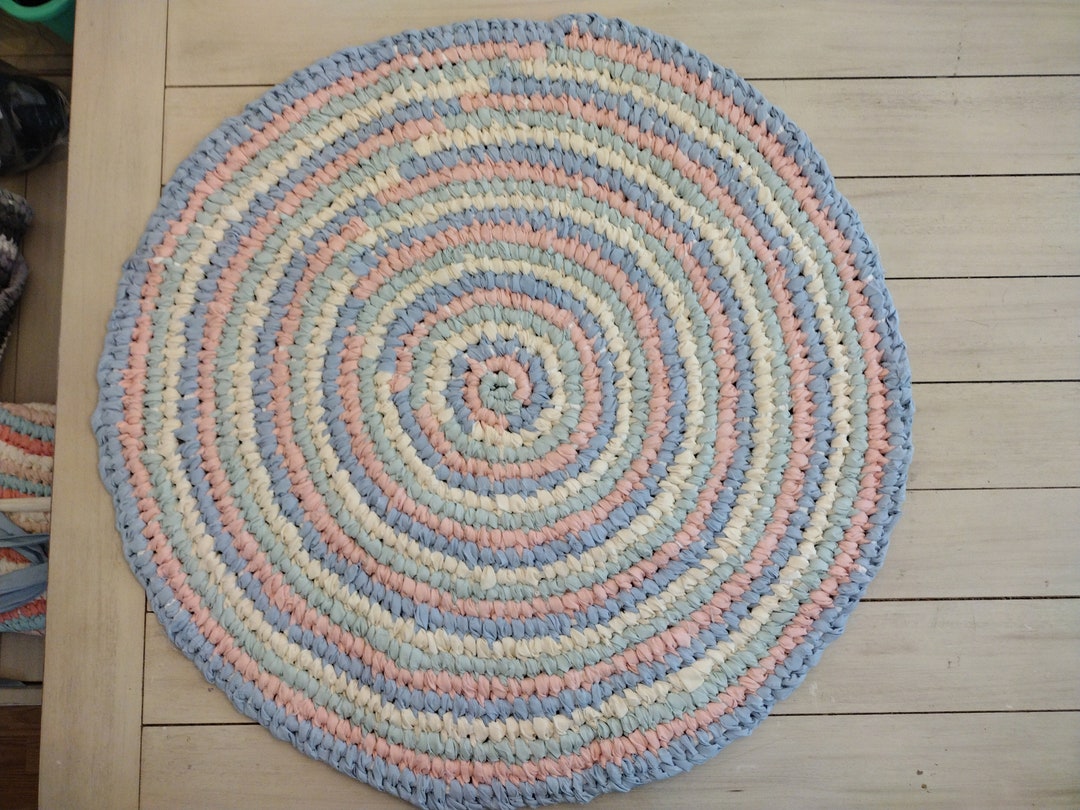31" Pastel Rag Rug - Etsy