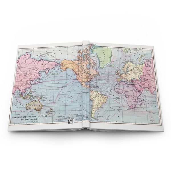 World Map Journal - Etsy