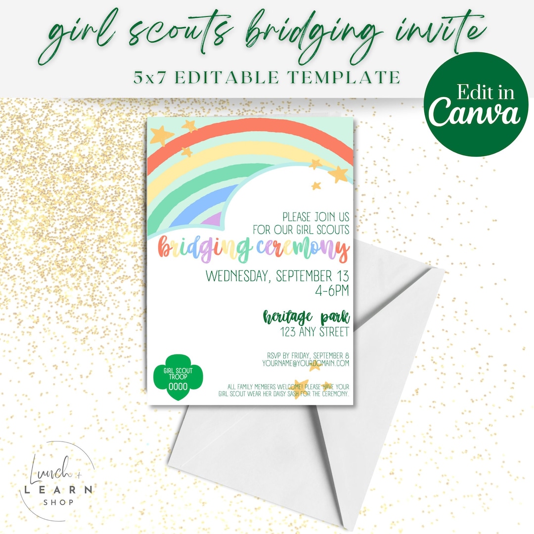 Rainbow Bridging Ceremony Invite - Girl Scouts - Daisy - Brownie ...