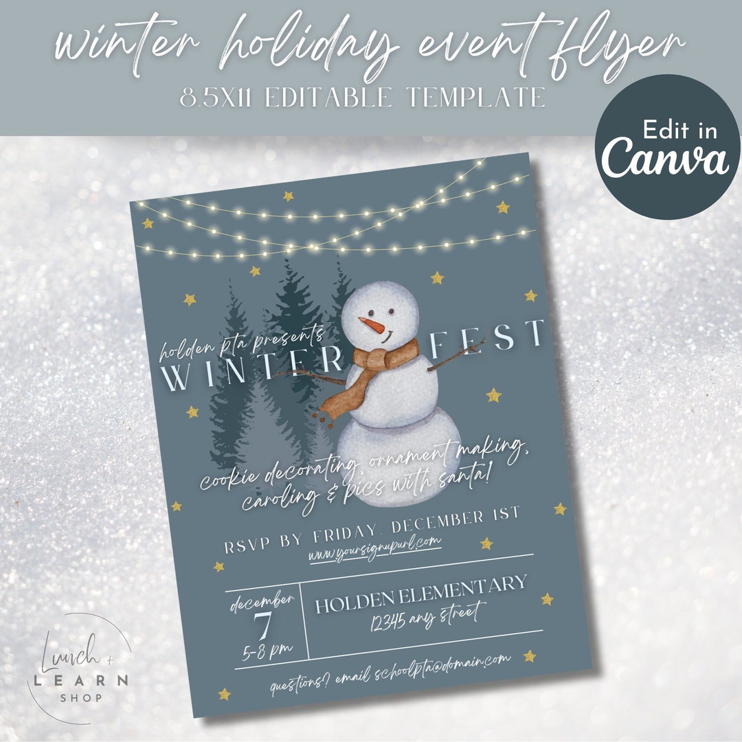 Holiday Winterfest Event Editable Flyer Template - Etsy