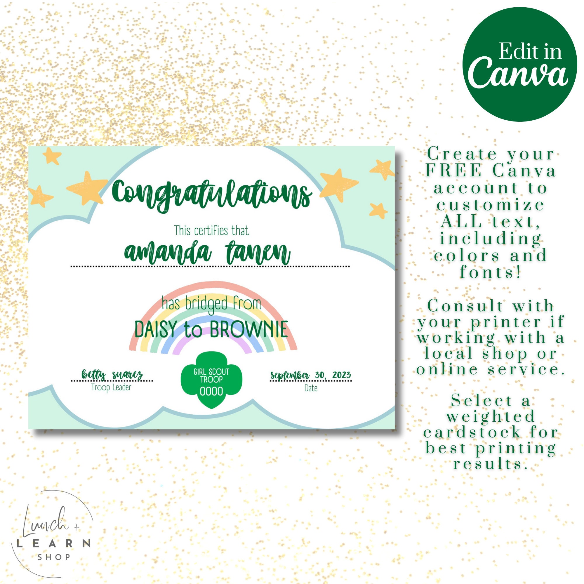 Girl Scouts Bridging Certificate Template Bundle 5 Levels Included - Etsy