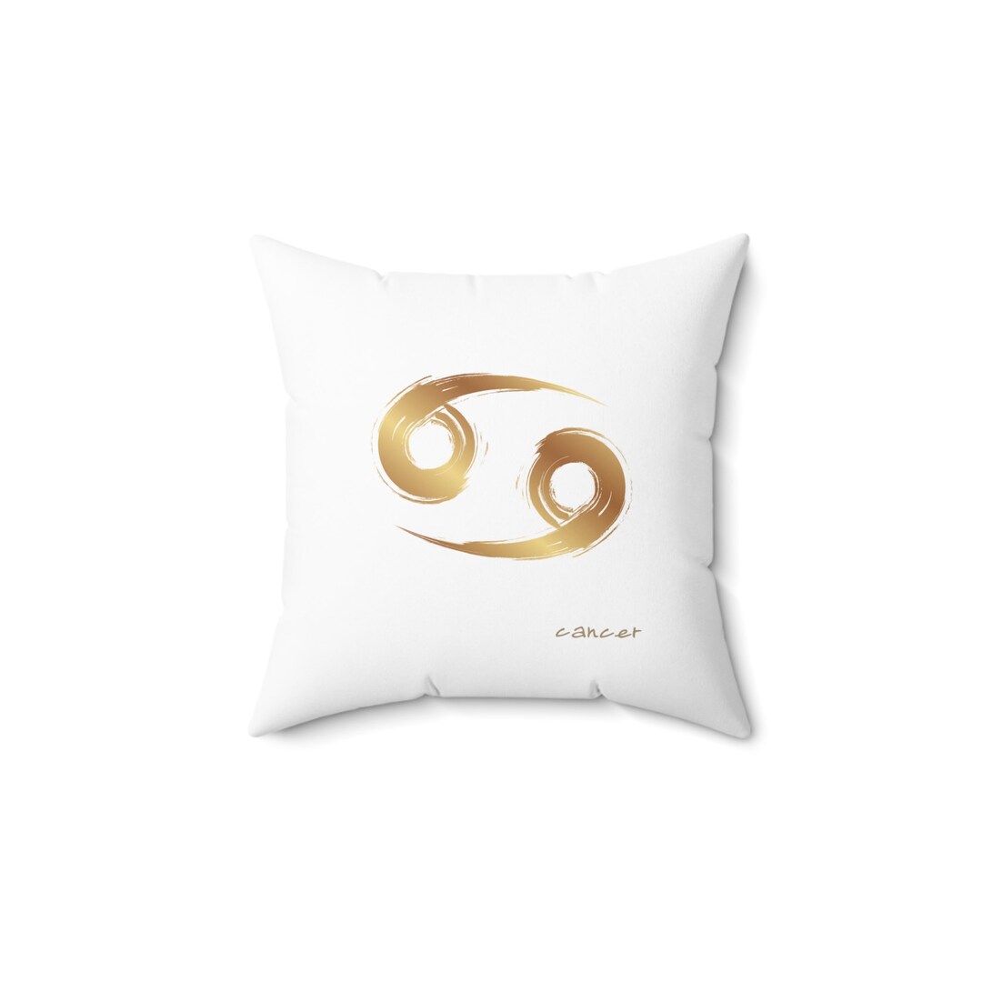 Art Deco Cancer Zodiac Star Symbols White Pillow Designer - Etsy