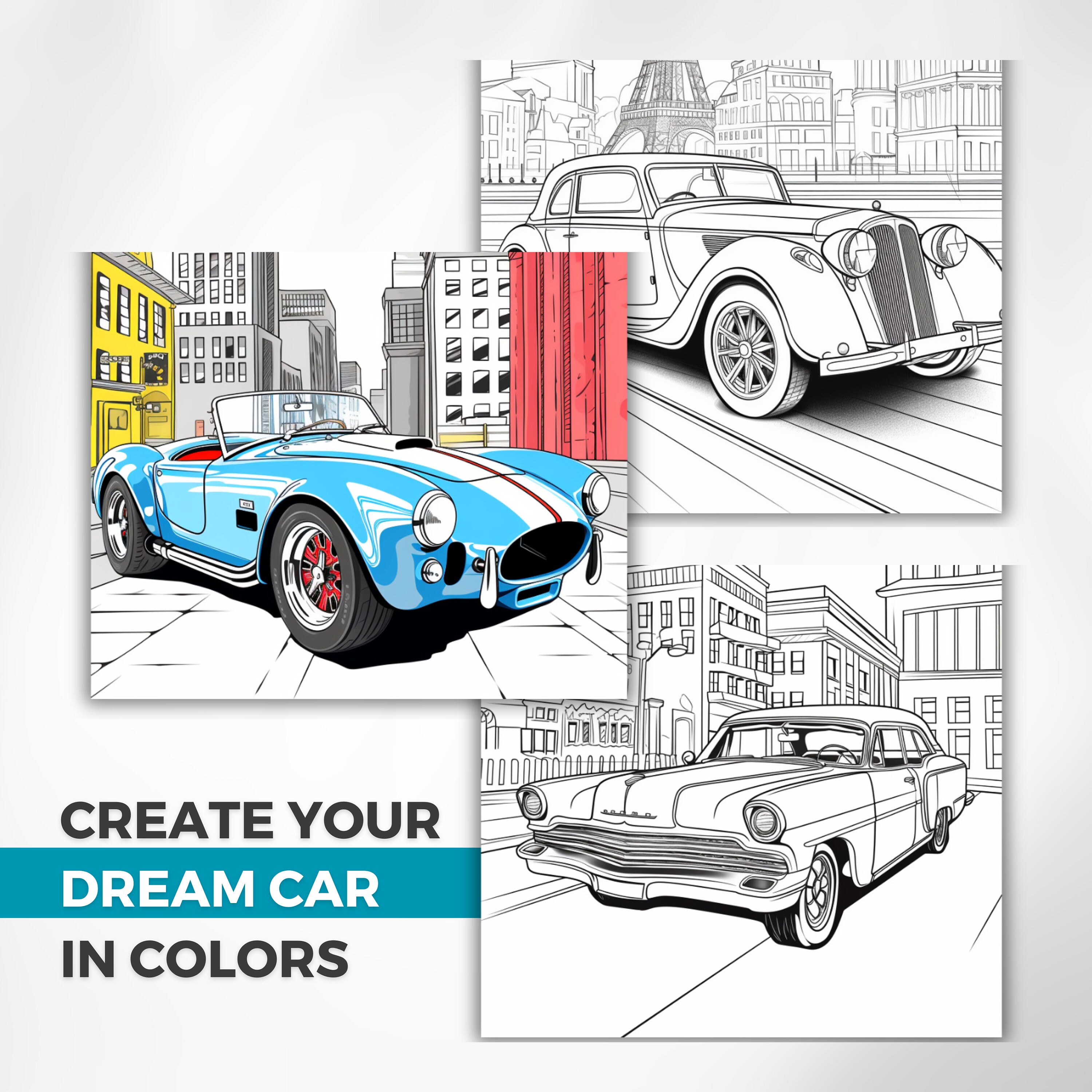 40 Vintage Cars Coloring Page Old Retro Cars - Etsy