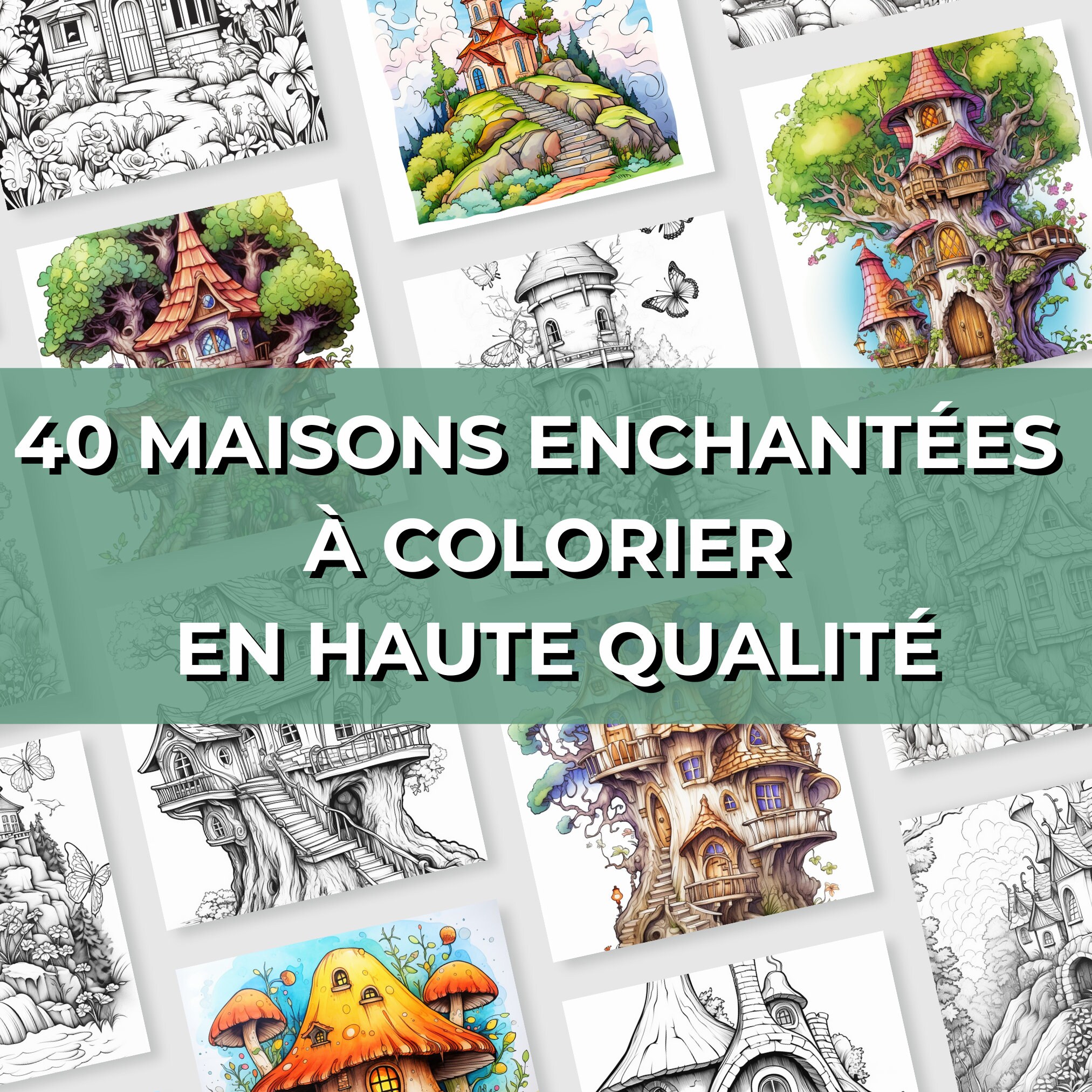Treehouse Coloring Pages Coloring Fantasy and Fairy World - Etsy