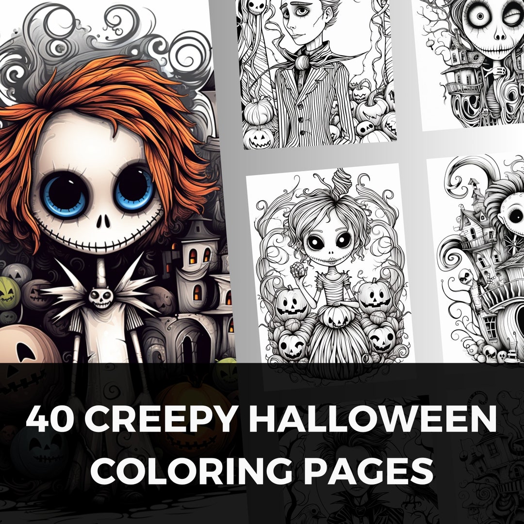 40 Creepy Halloween Coloring Pages Coloring Pages - Etsy