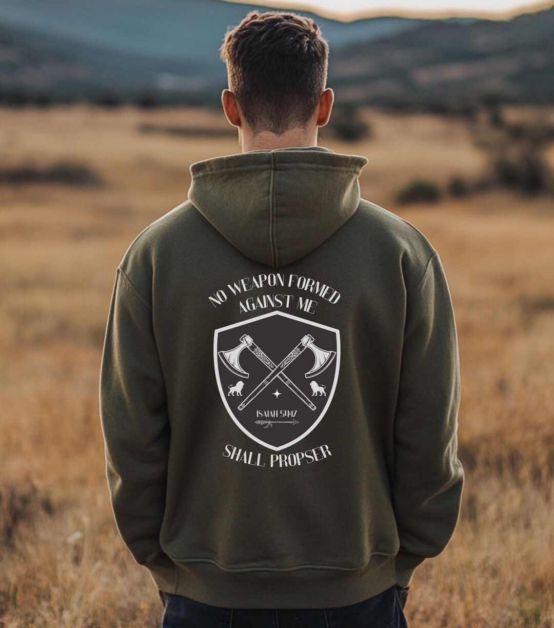 No Weapon Shall Prosper, Armor of God, Christian Men's Hooded ...