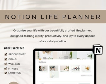 Notion Template Ultimate Life Planner All in One Notion Planner Calendar Personal Planner ...