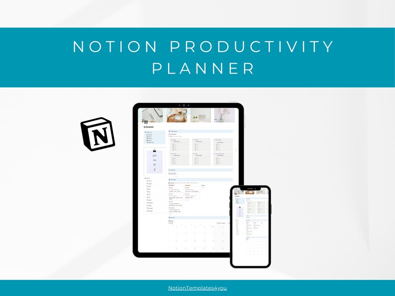 Notion Productivity Planner | Schedule Template & Dashboard for Routine, Projects, and Tasks to ...