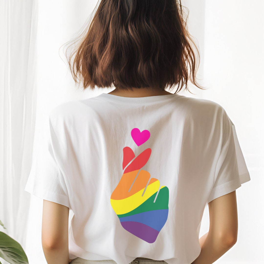 Cute K-pop Tee, Front & Back Side Shirt, LGBTQ Couple Matching Couple ...