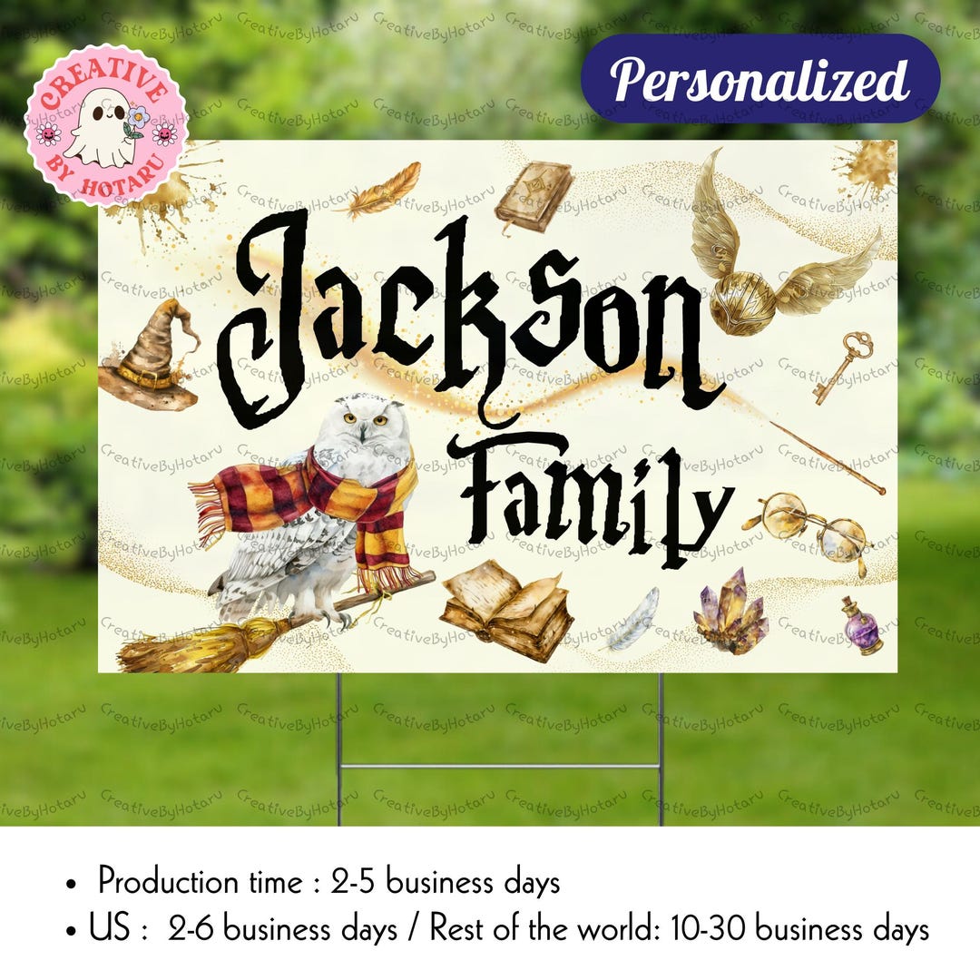 Custom Harry Hedwig Garden Sign Personalized Hogwarts Gift for Potter ...