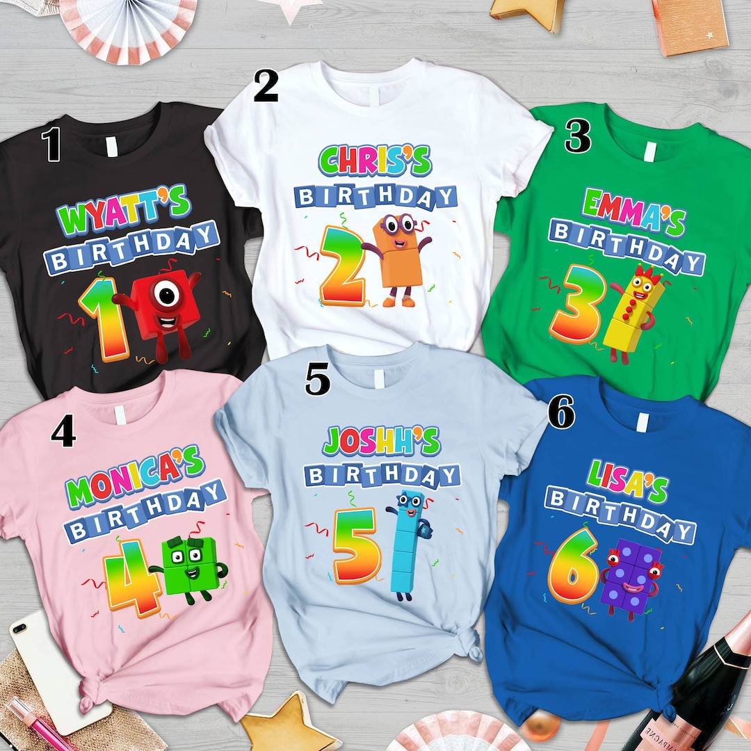 Numberblocks Birthday Shirt Numberblocks Birthday Boy Shirt Custom ...