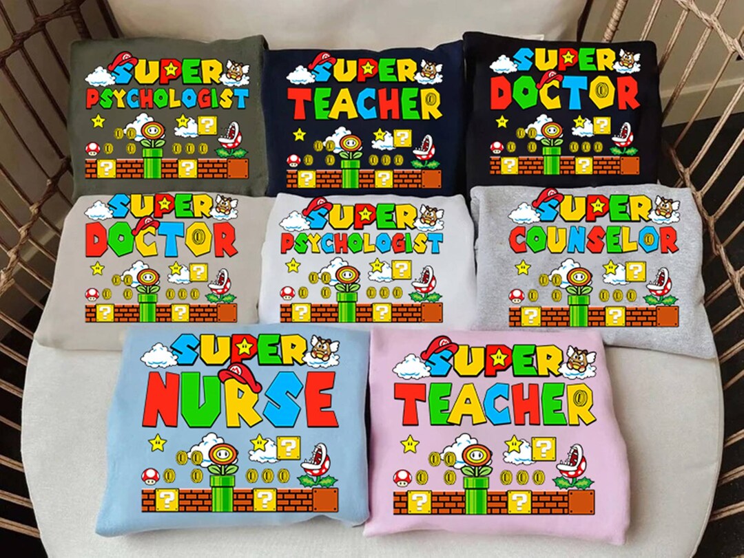 Custom Super Mario Job Shirt Super Mario Doctor, Teacher, Police, Nurse ...