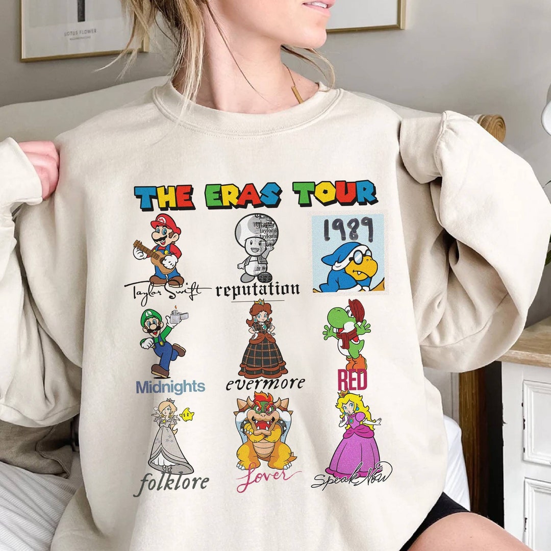Super Mario The Eras Tour Shirt Mario Luigi Princess Peach Bowser Shirt ...