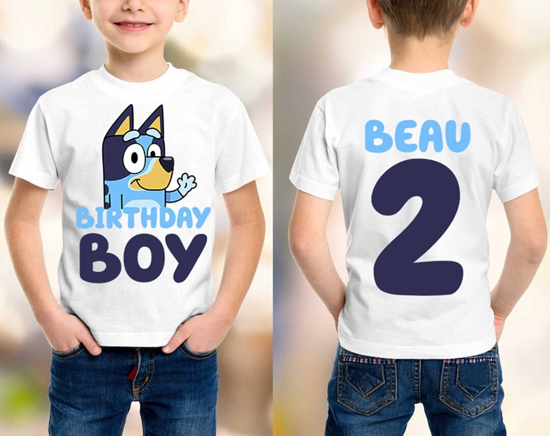 Custom Bluey Birthday Boy Shirt Personalized Bluey Birthday Shirt Bluey Birthday Family Shirts ...