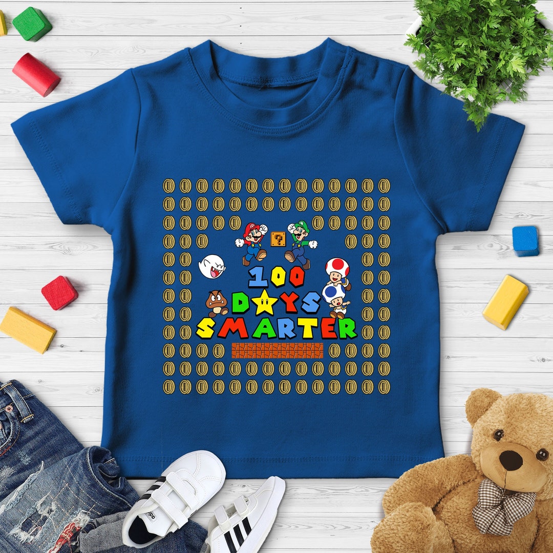 Mario 100 Days Smarter Shirt Super Mario 100 Days of School Shirt Mario ...
