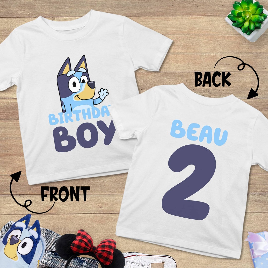 Custom Bluey Birthday Boy Shirt Personalized Bluey Birthday - Etsy