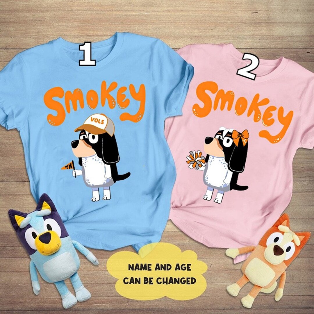Bluey Smokey Mascot Shirt Bluey Matching Shirt Custom - Etsy