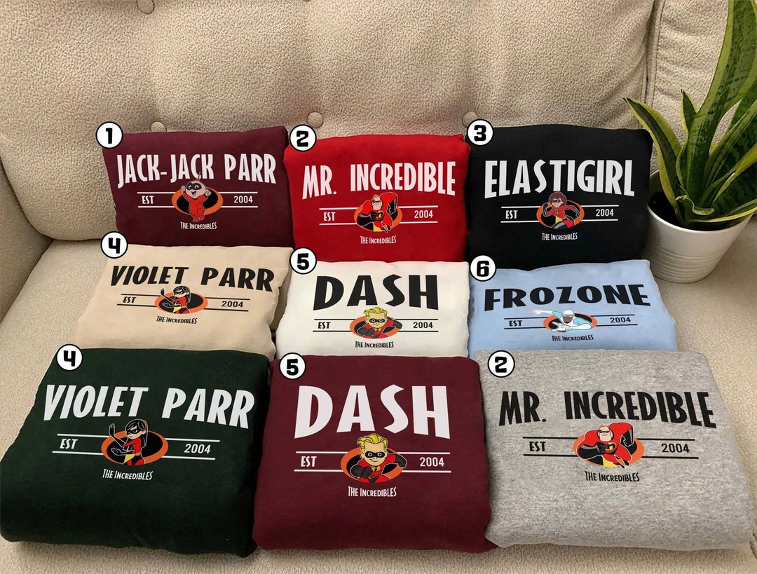 Incredible Shirt Incredible Family Shirt Bob Parr Elastigirl Violet ...