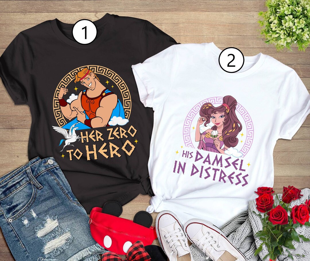 Hercules Couple Shirt His Damsel in Distress Her Zero to Hero Shirt ...
