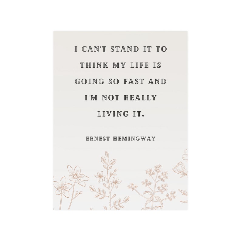 Ernest Hemingway Quote Poster Classic Literature Decor for - Etsy