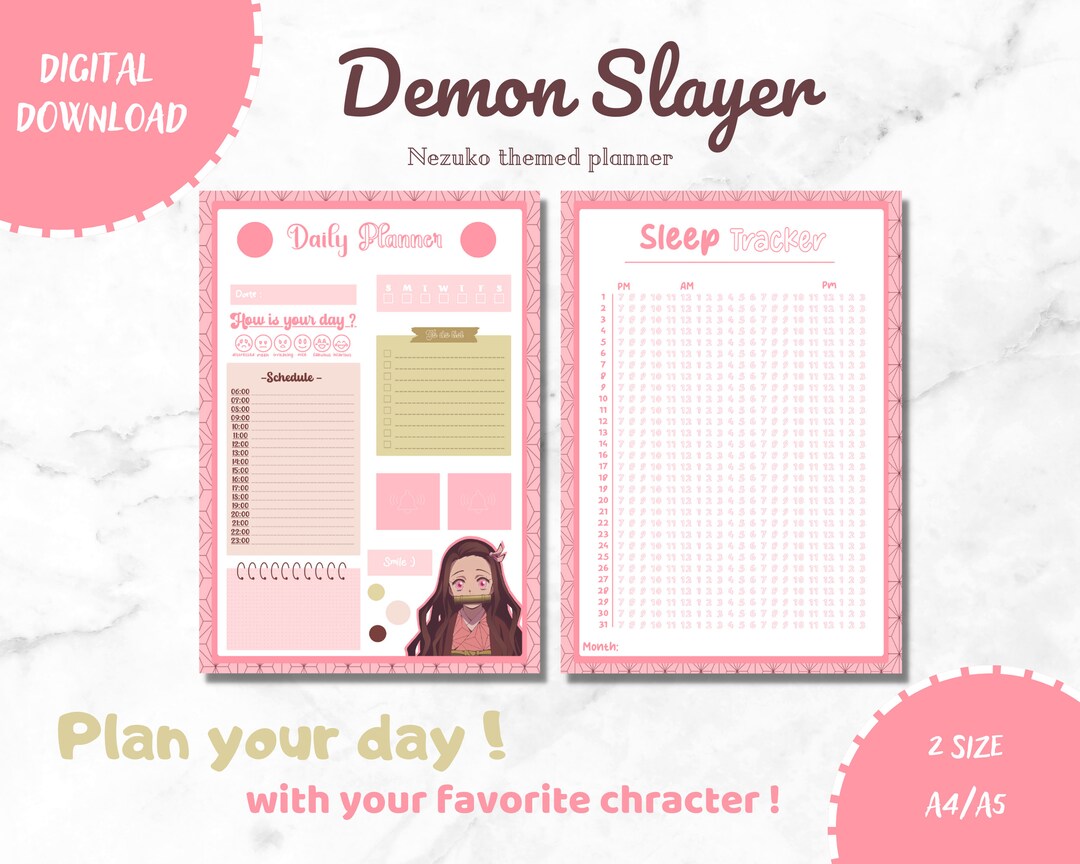 Anime Planner Demon Slayer Nezuko Themed Digital Planner - Etsy
