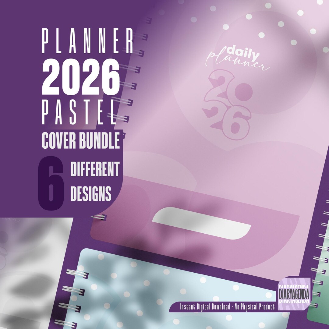 2026 Daily Planner Covers | Aesthetic Pastel Planner Cover Bundle ...