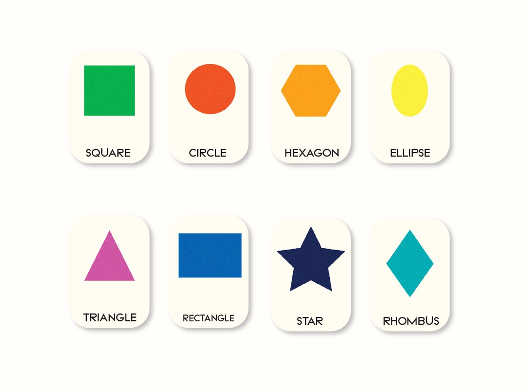 Flashcards Learning Shapes in English, Montessori Activity and Learning ...