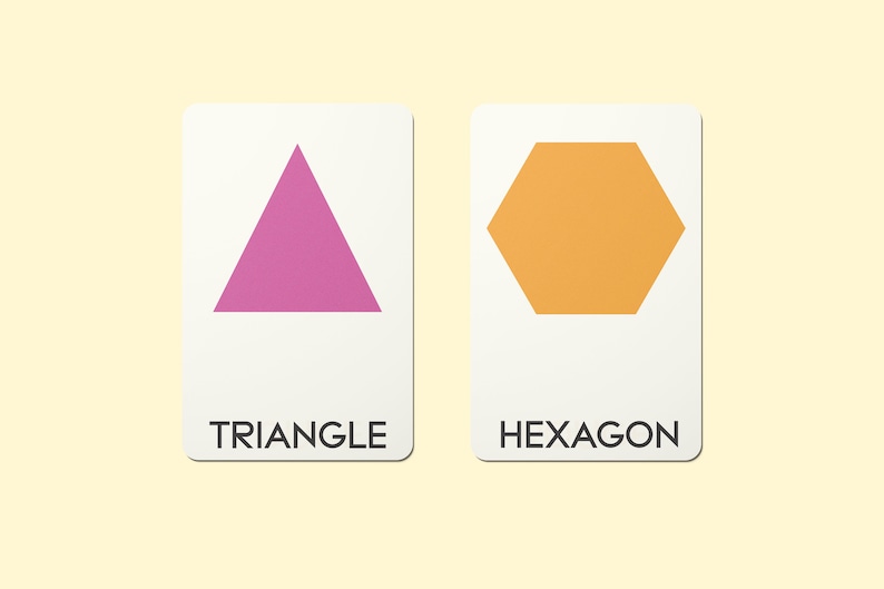 Flashcards Learning Shapes in English, Montessori Activity and Learning ...