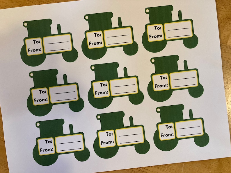 Printable Tractor Gift Tags - Etsy