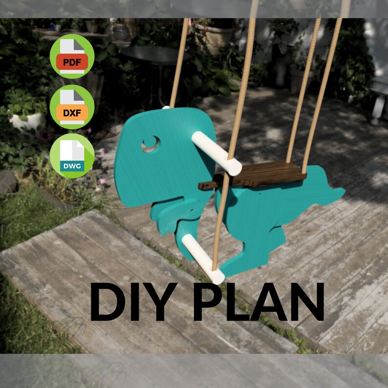 Wooden Swing Plan, DIY Dinosaur Swing Plan, Basic Wooden Swing DIY Plan ...