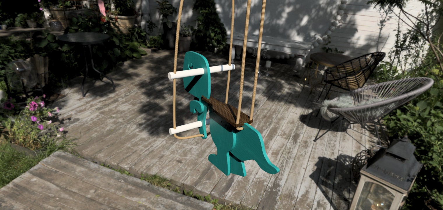 Wooden Swing Plan, DIY Dinosaur Swing Plan, Basic Wooden Swing DIY Plan ...