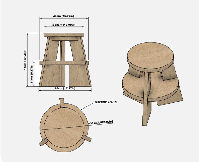 DIY Wooden Round Step Stool Plan, Child Step Stool, Kitchen Step Stool ...