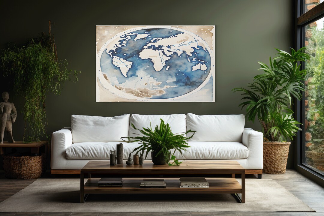 Cosmographic Earth From Space Wall Art Contour Vista Canvas Print of ...
