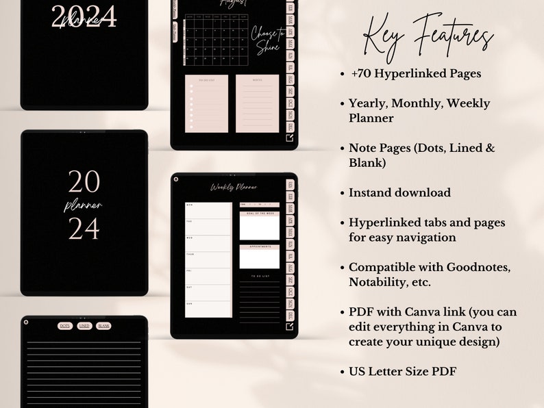 2024 Digital Planner Template Canva | Best Digital Planner | Today ...