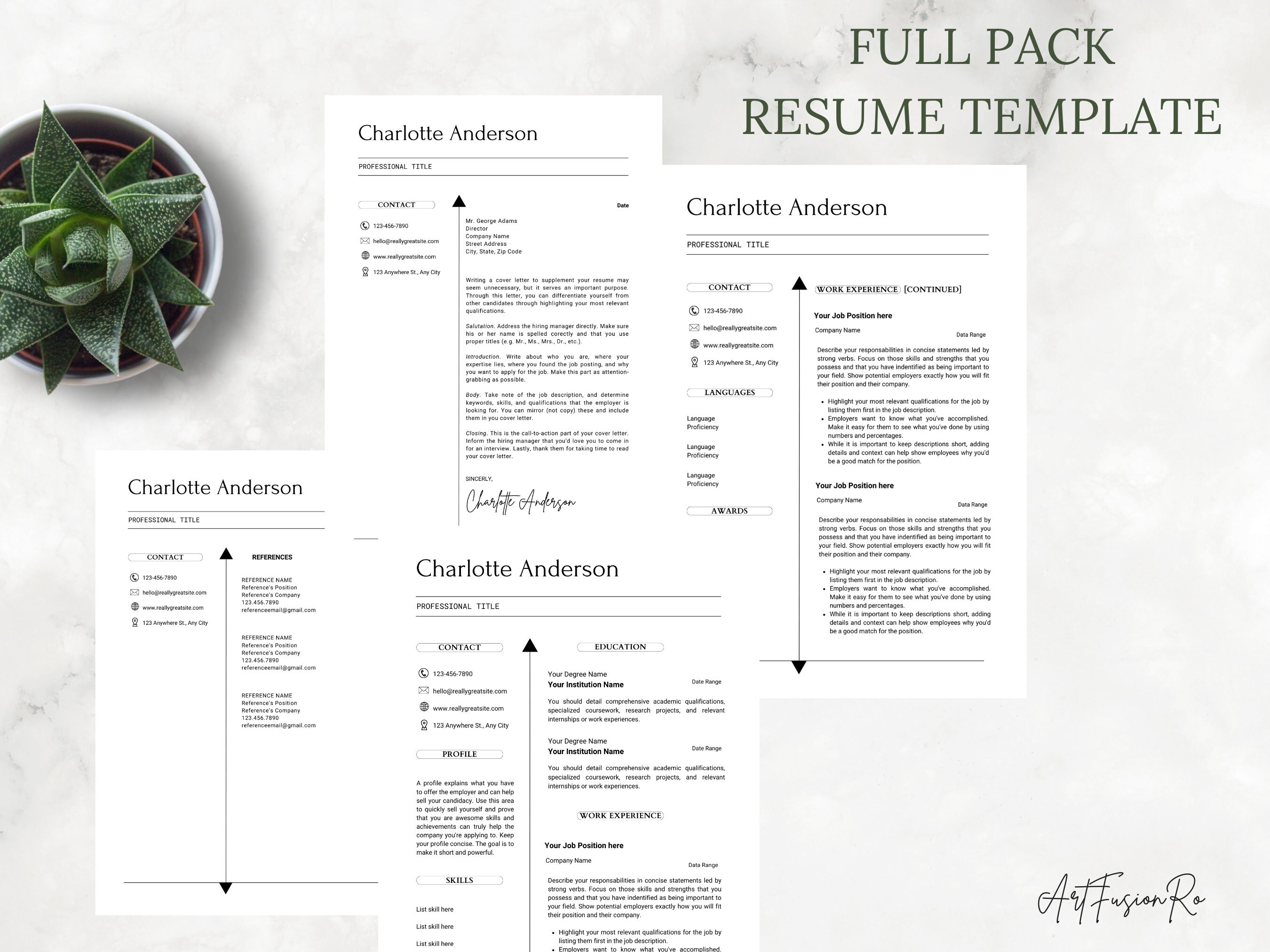 Clean Modern Resume Word & Pages Template Minimalist Resume - Etsy