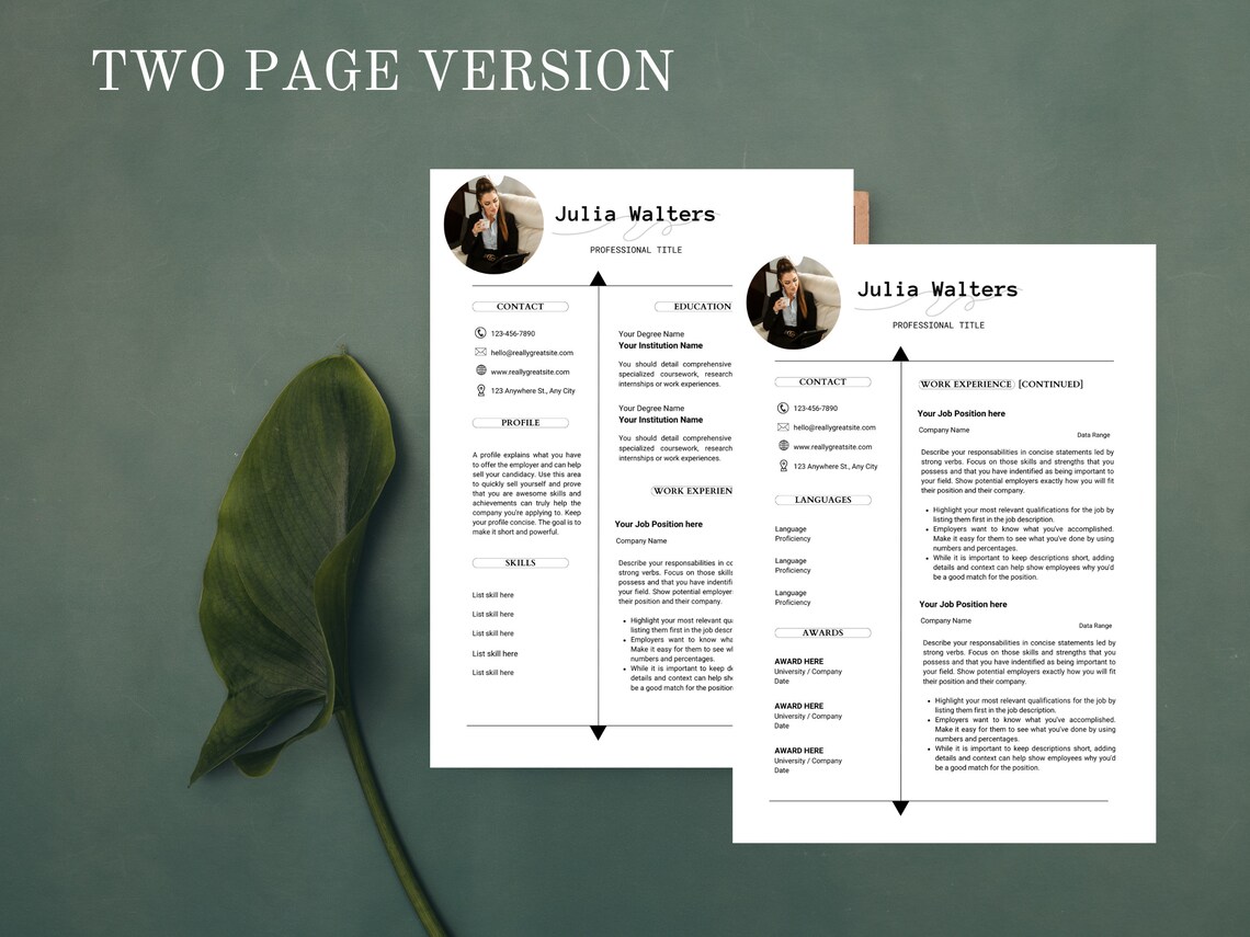 Resume Template Minimalist Resume Professional Resume Resume Format ...