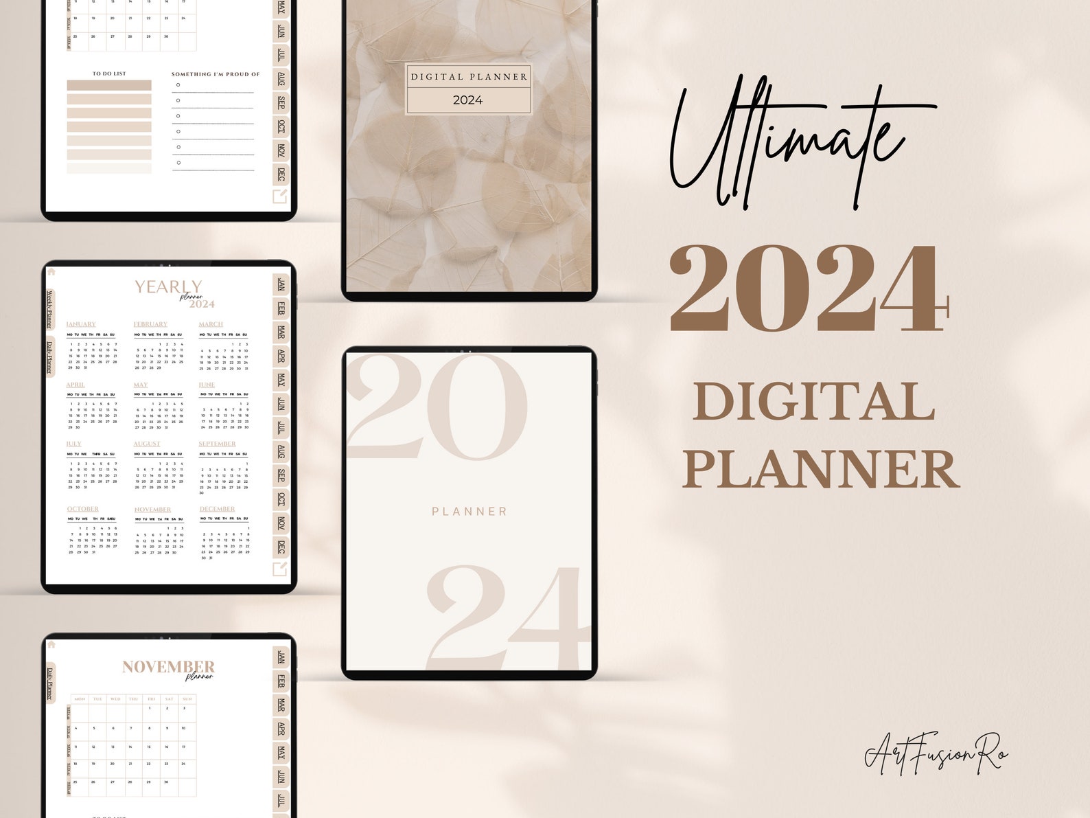 2024 Digital Planner Template Canva Best Digital Planner Today Planner ...
