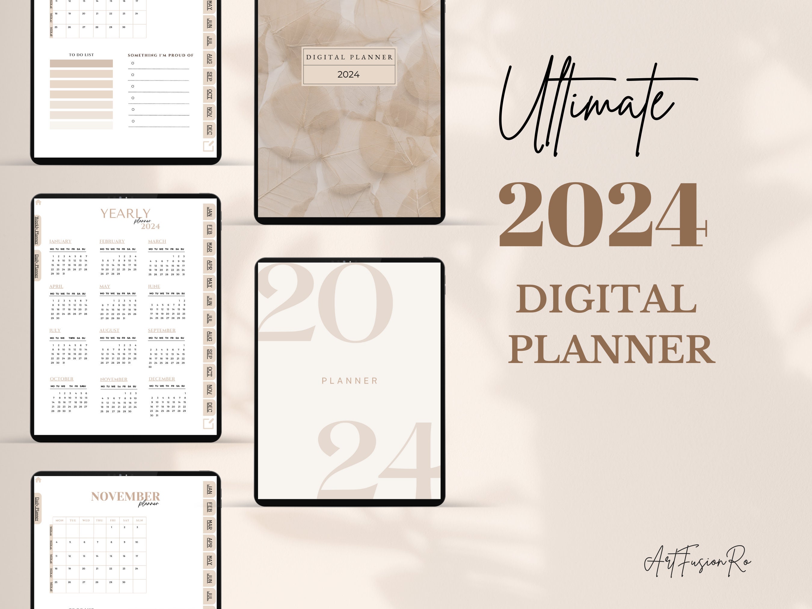 2024 Digital Planner Template Canva Best Digital Planner Today Planner ...