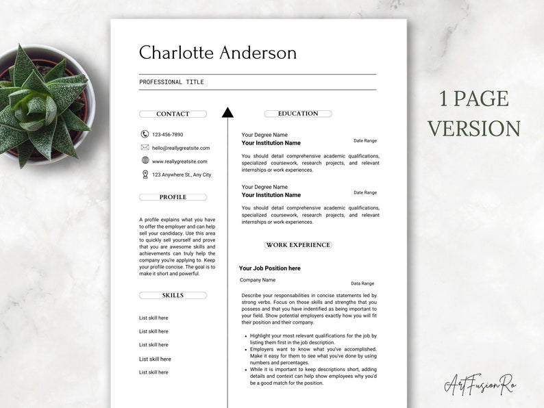 Clean Modern Resume Word & Pages Template Minimalist Resume - Etsy