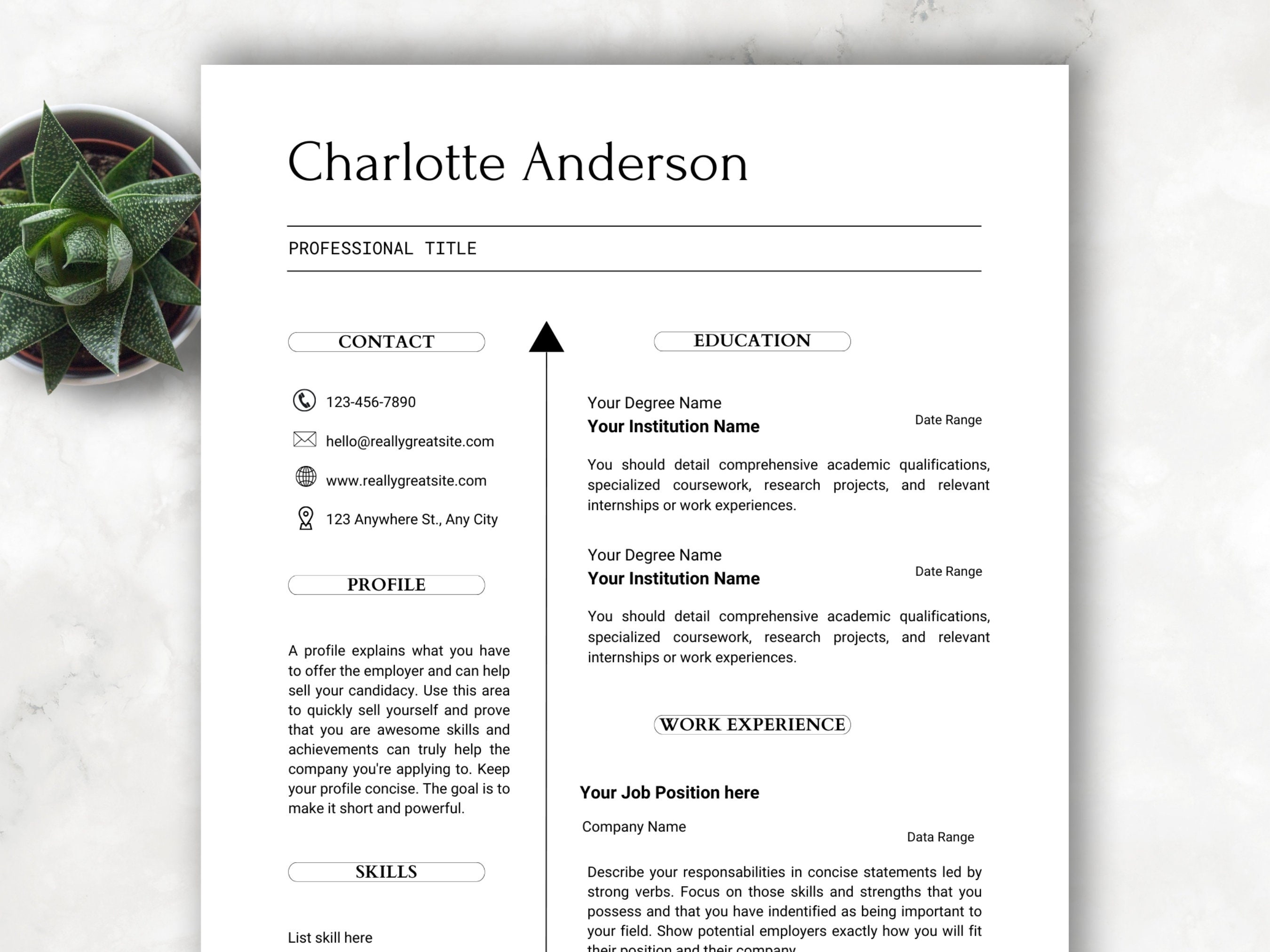 Clean Modern Resume Word & Pages Template Minimalist Resume - Etsy