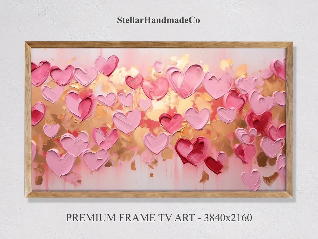 Valentine's Day Frame TV Art, Valentine Hearts Frame Tv Art, Abstract ...