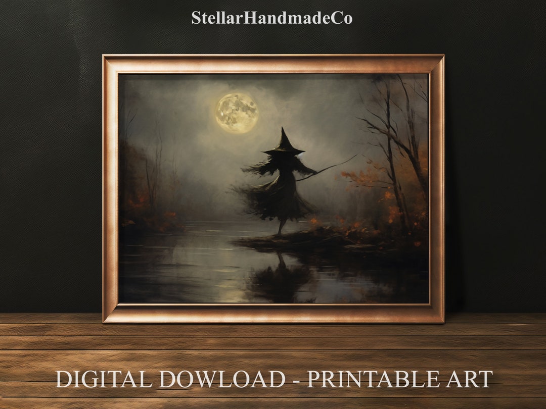 Witch Art Print Halloween Printable Wall Art Witch Print - Etsy