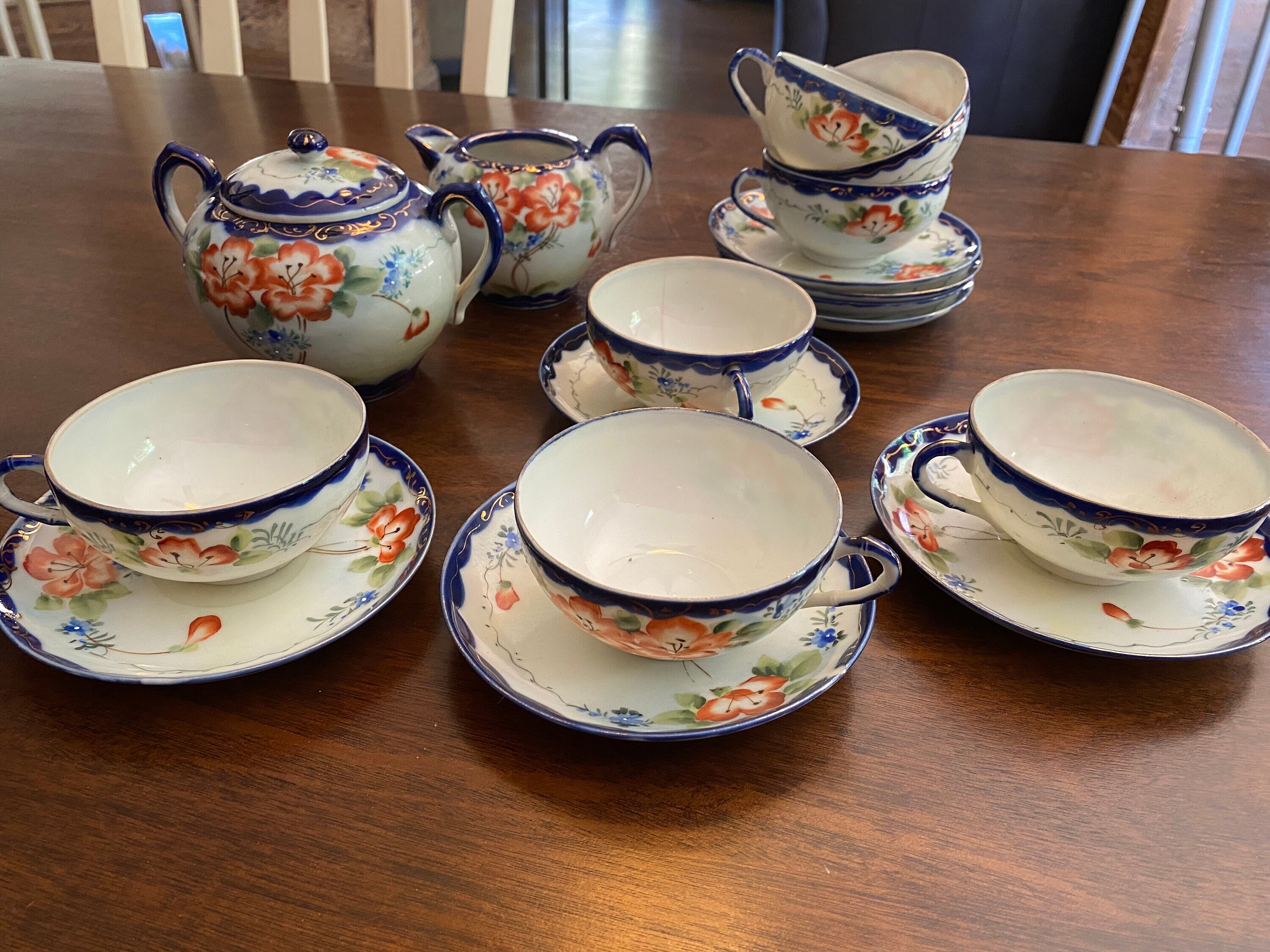 Vintage Nippon Japanese Tea Set no Teapot - Etsy