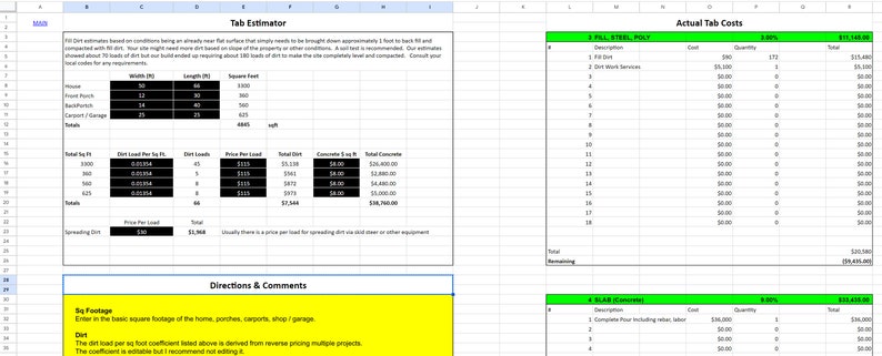 Barndo Build Spreadsheet XLSX - Etsy