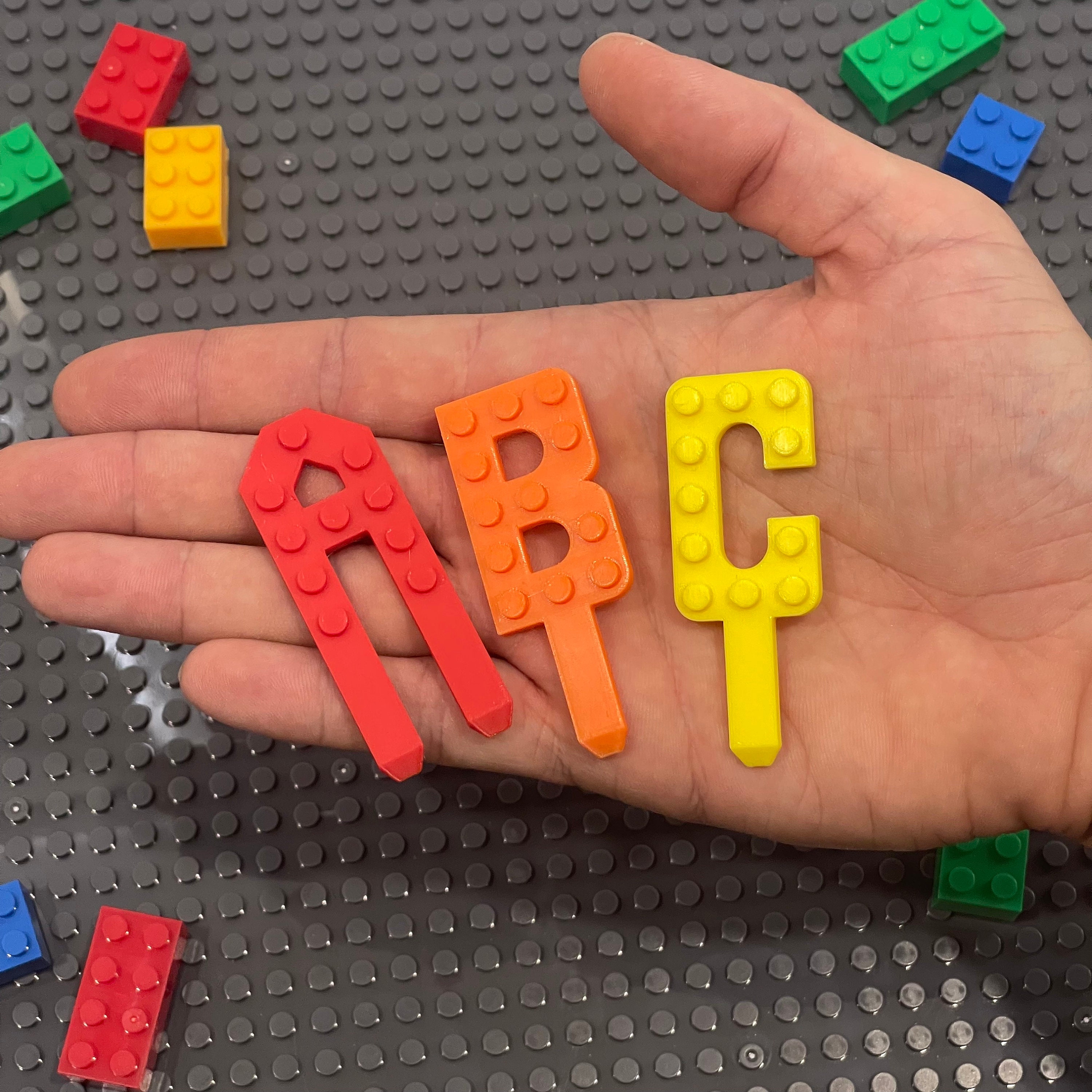 Brick Alphabet Cake Topper Birthday Cake Topper Building Bricks Custom ...
