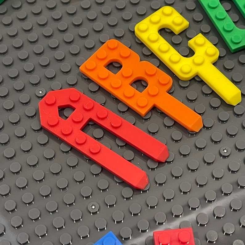 Brick Alphabet Cake Topper - Birthday Cake Topper - Building Bricks ...