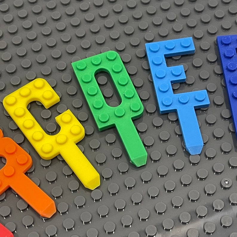 Brick Alphabet Cake Topper - Birthday Cake Topper - Building Bricks ...