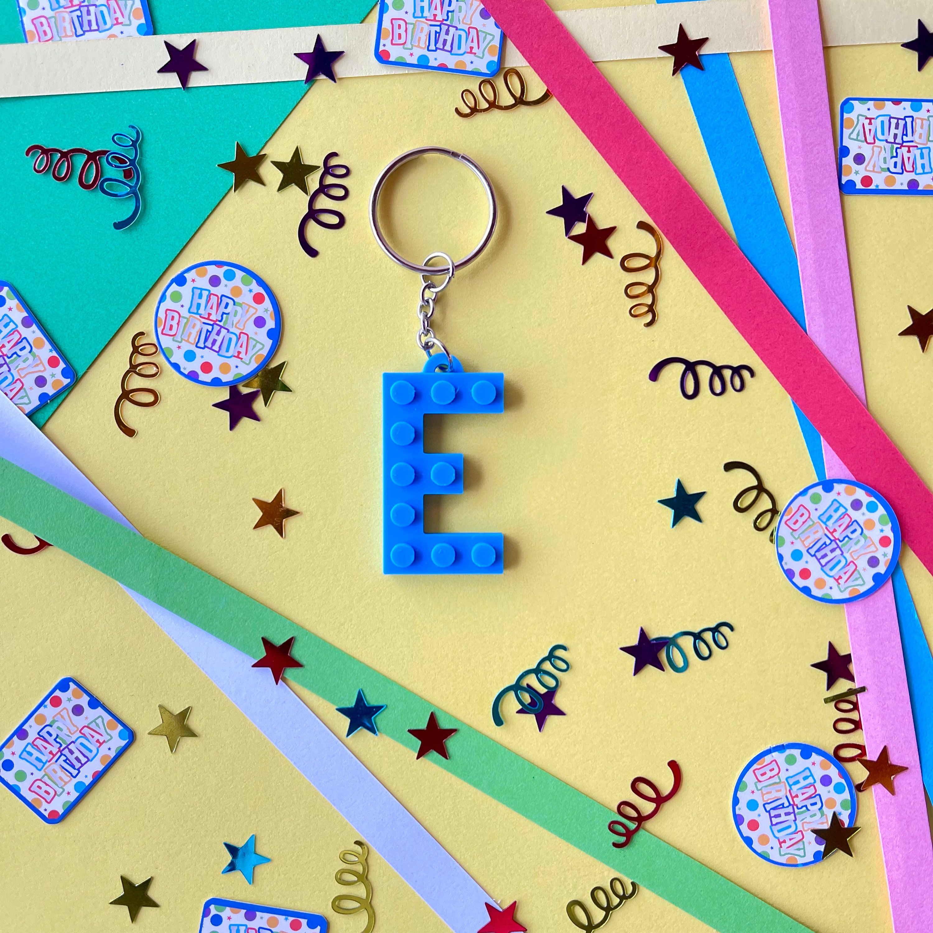Personalised Alphabet Letter Keychains Building Bricks Party Bag Filler ...