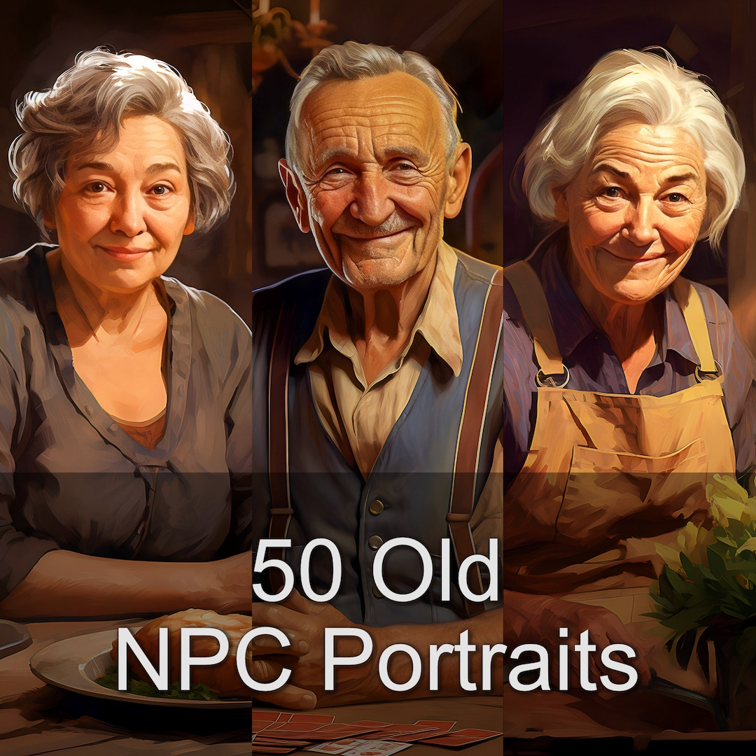 50 Old NPC Portraits - TCG, Dnd, RPG Image Portrait Collection for ...