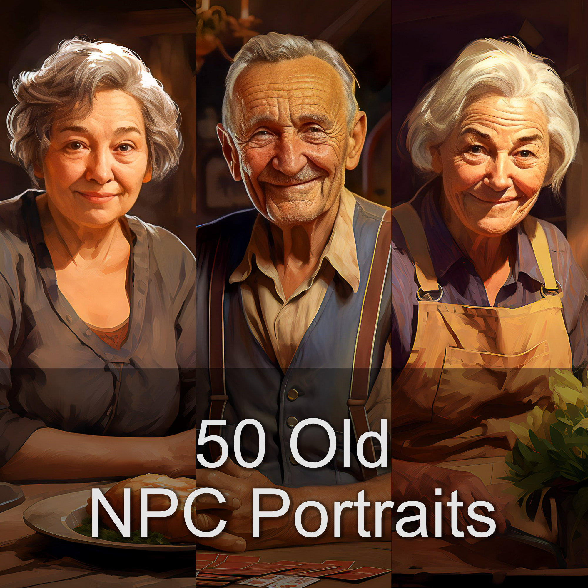 50 Old NPC Portraits - TCG, Dnd, RPG Image Portrait Collection for ...